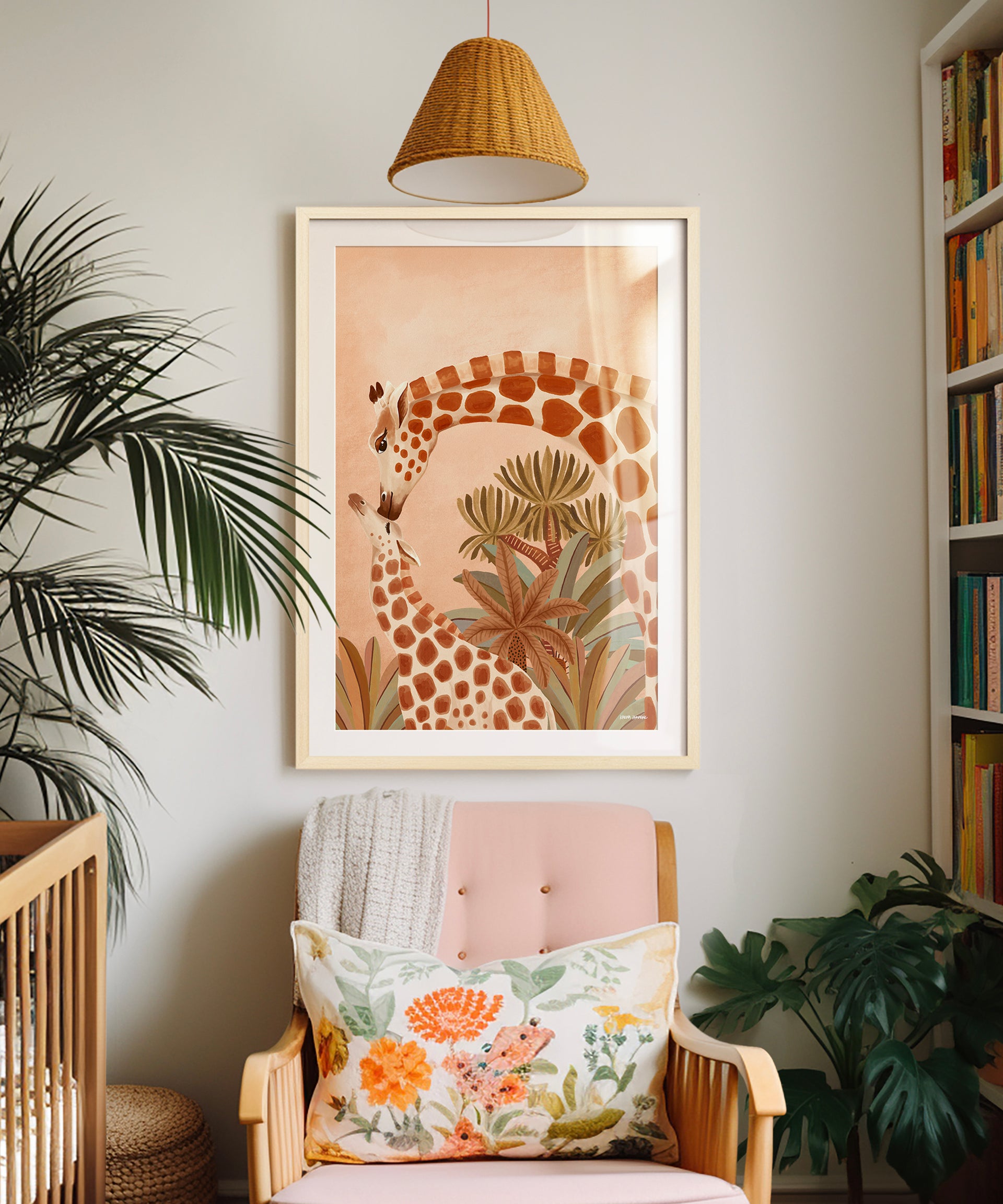 giraffe affection canvas